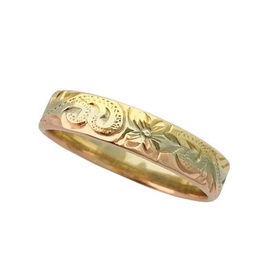 Hawaiian Heirloom Jewelry Solid 14K Gold Multi-Tone Ring from Maui ...