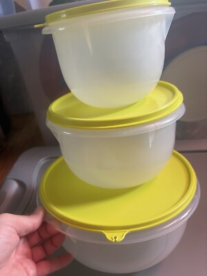 Tupperware 3 Piece Mixing Bowl Set New | eBay