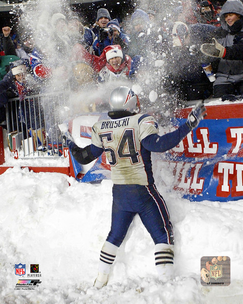 NFL Football Tedy Bruschi Snow Game New England Patriots Photo Picture ...