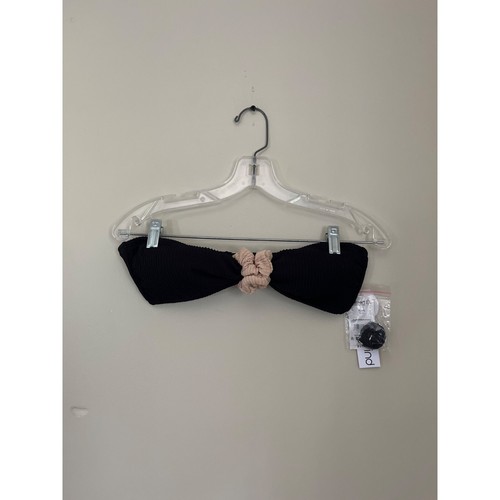 NWT Hit Rewind Juniors Small Black Bikini Top Swimsuit Ribbed ...
