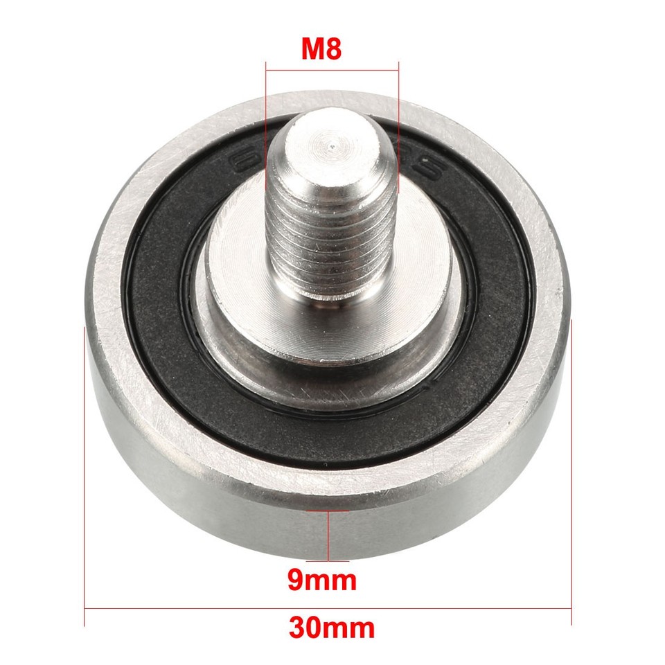 30x9x9mm Idler Bearing Pulley Sliding Conveyor Wheel Threaded Rod M8*12 ...