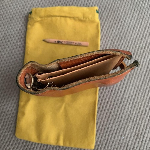 IL BISONTE Leather Notebook Cover 6 Holes Logo Brown with Storage Bag ...