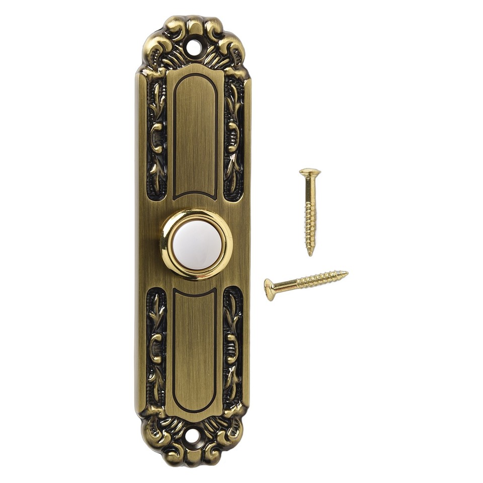 Stylish Metal Doorbell Button with LED Light Antique Bronze Waterproof ...