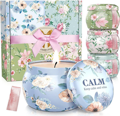Scented Candles Set, 17.6 Oz 4 Pack Home Scented Candles, 100-120 Hours ...