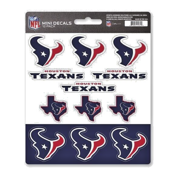 Houston Texans NFL Vinyl Die-Cut Sticker Set / Decal Sheet *Free ...