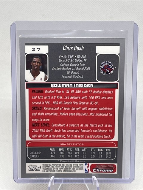 2005-06 Bowman Draft Picks & Prospects - Chrome #27 Chris Bosh for sale ...
