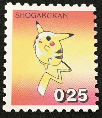 Pikachu No.025 Pokemon Stamp Orange Color Rare from Shogakukan Nintendo ...