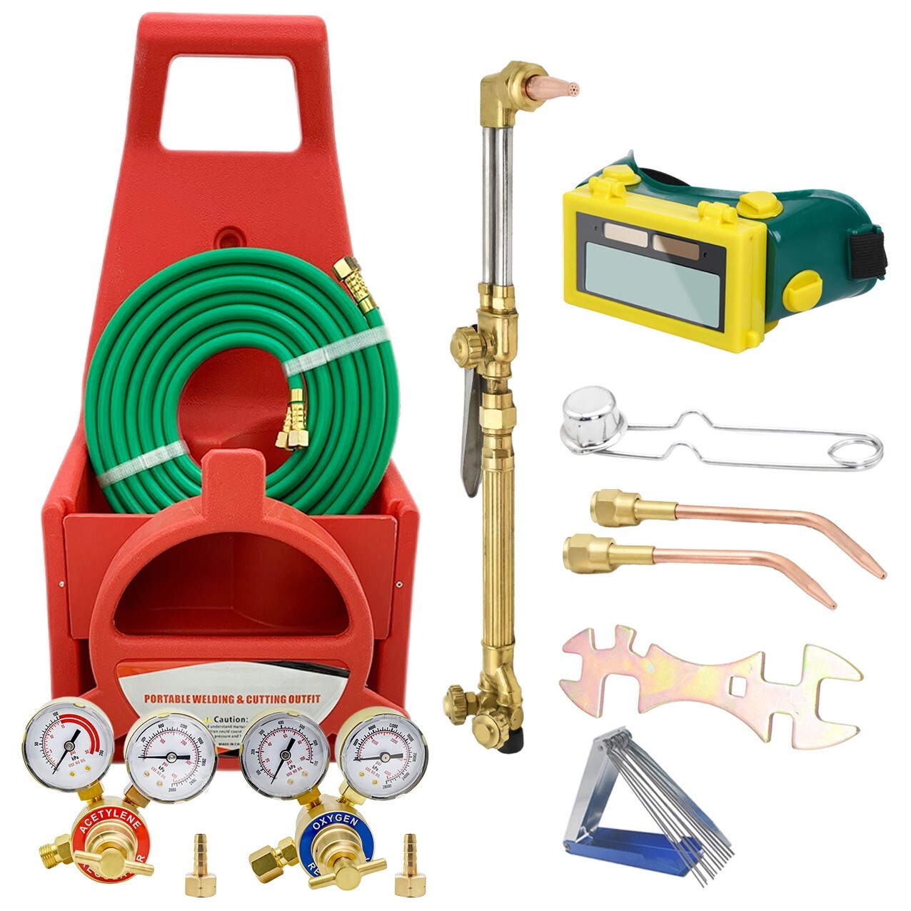 HVAC Portable Oxygen Acetylene Welding Cutting Torch Kit w/ Carrying ...