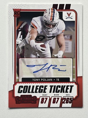 2021 Contenders Draft Picks Red Foil #316 Tony Poljan Auto Virginia | eBay