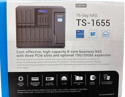 QNAP NAS Turbo 16-BAY TS-1655-16GB Intel Atom 8 Core-C5125-2.8GHz - 2 x ...