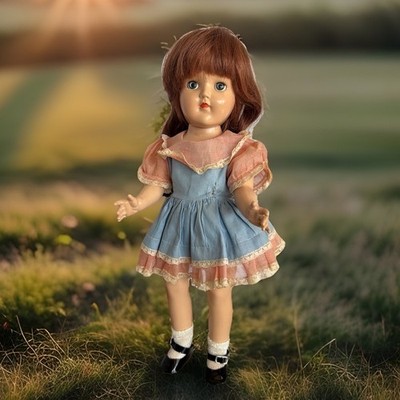 14" Vintage Ideal Toni Doll P90 Hard Plastic Long Auburn Brown Redish ...
