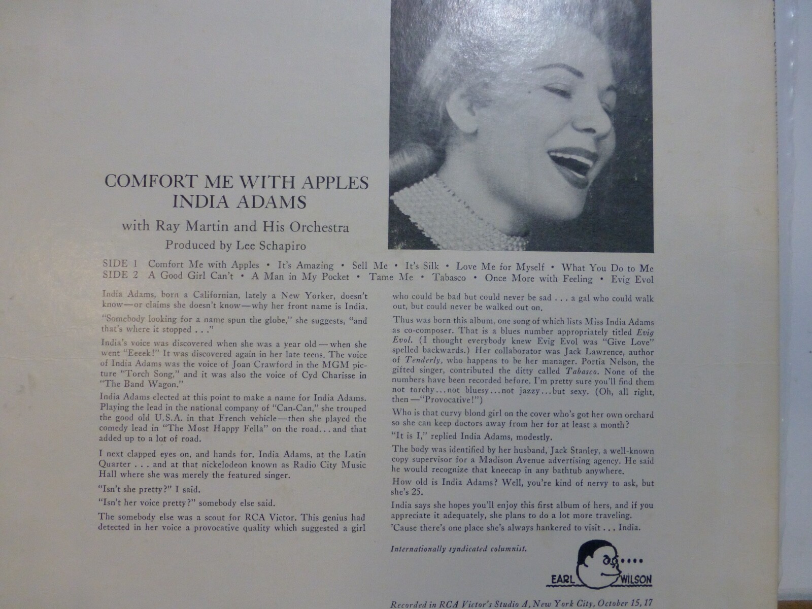 INDIA ADAMS COMFORT ME WITH APPLES NEAR MINT LIVING STEREO ORIGINAL LP ...