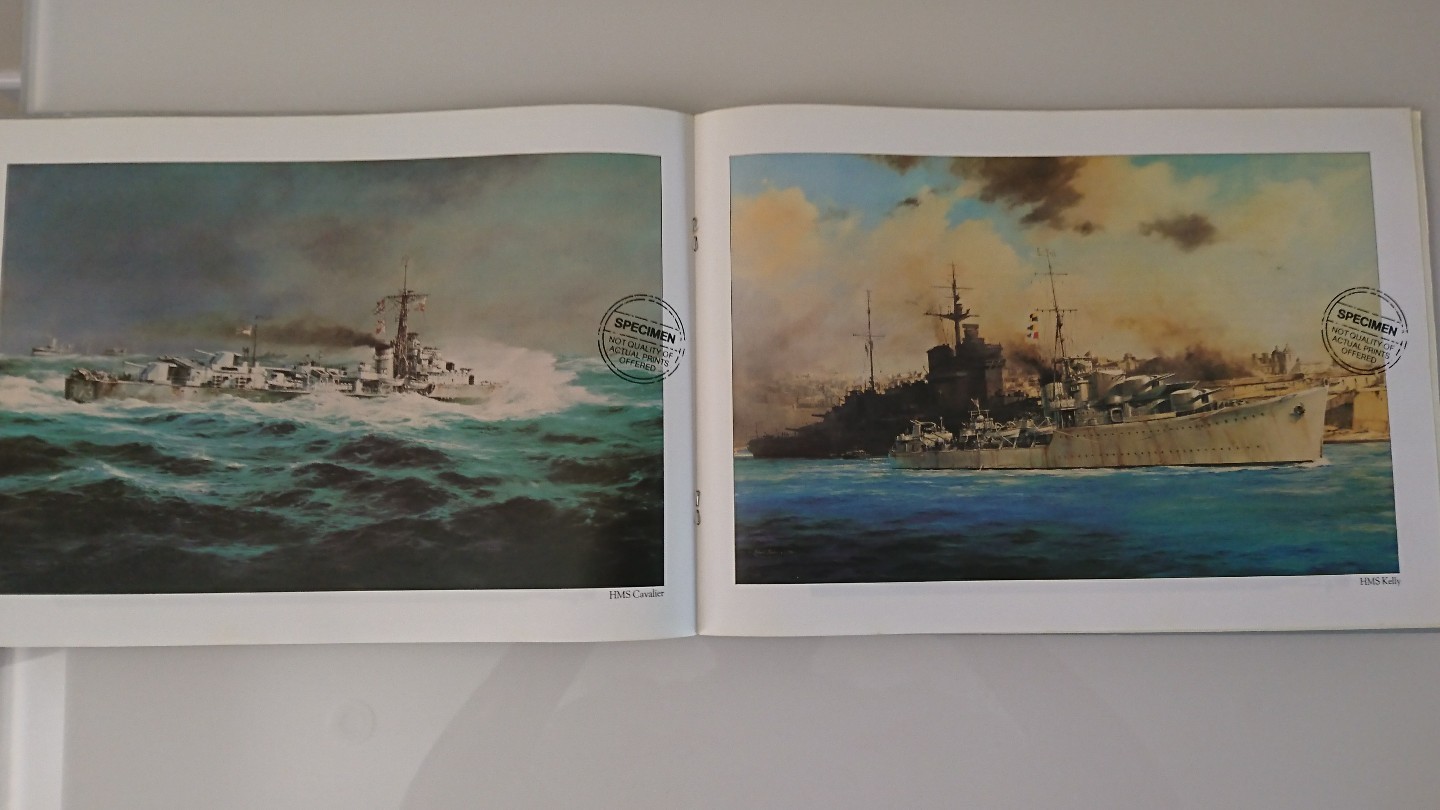 Rare Robert Taylor Print Of HMS Kelly And HMS Cavalier Signed By Lord ...