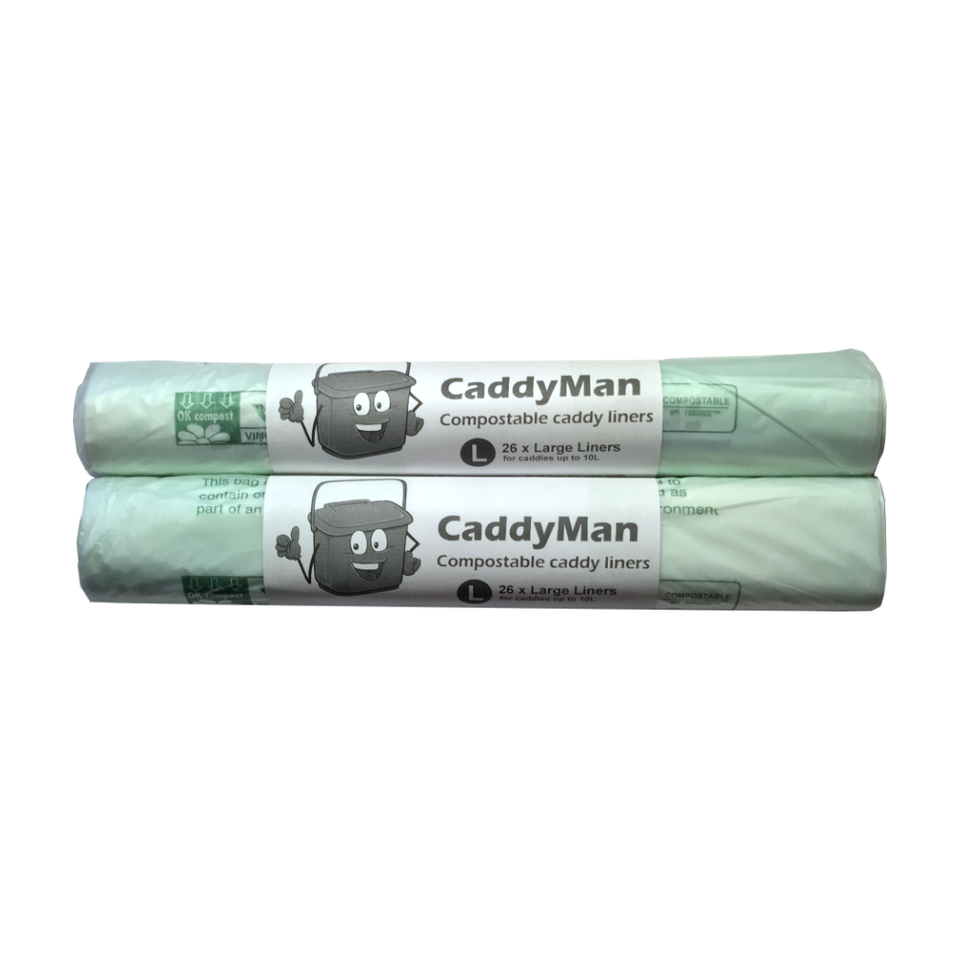 10 Litre CaddyMan Compostable Food Waste Caddy Bin Liners Bio Bags (10L ...