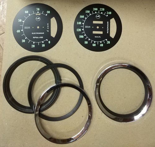 RENAULT ALPINE A110 DIAL STRAPPING, SPEEDOMETER BEZEL AND TACHOMETER | eBay