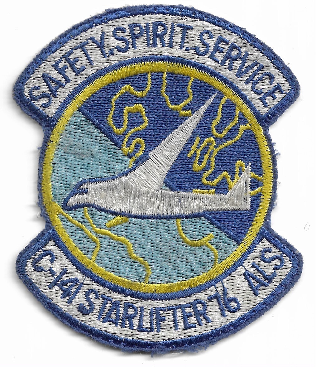 USAF PATCH 76 AIRLIFT SQUADRON C-141 STAIRLIFTER US AIR FORCE SQUADRON ...