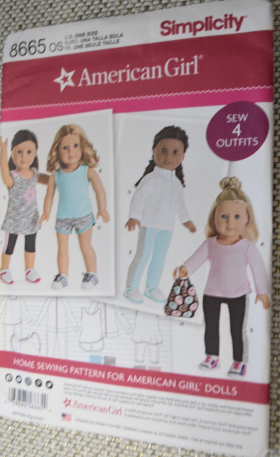 Simplicity 8665 Sewing Pattern for American Girl Doll Sew 4 Outfits for ...