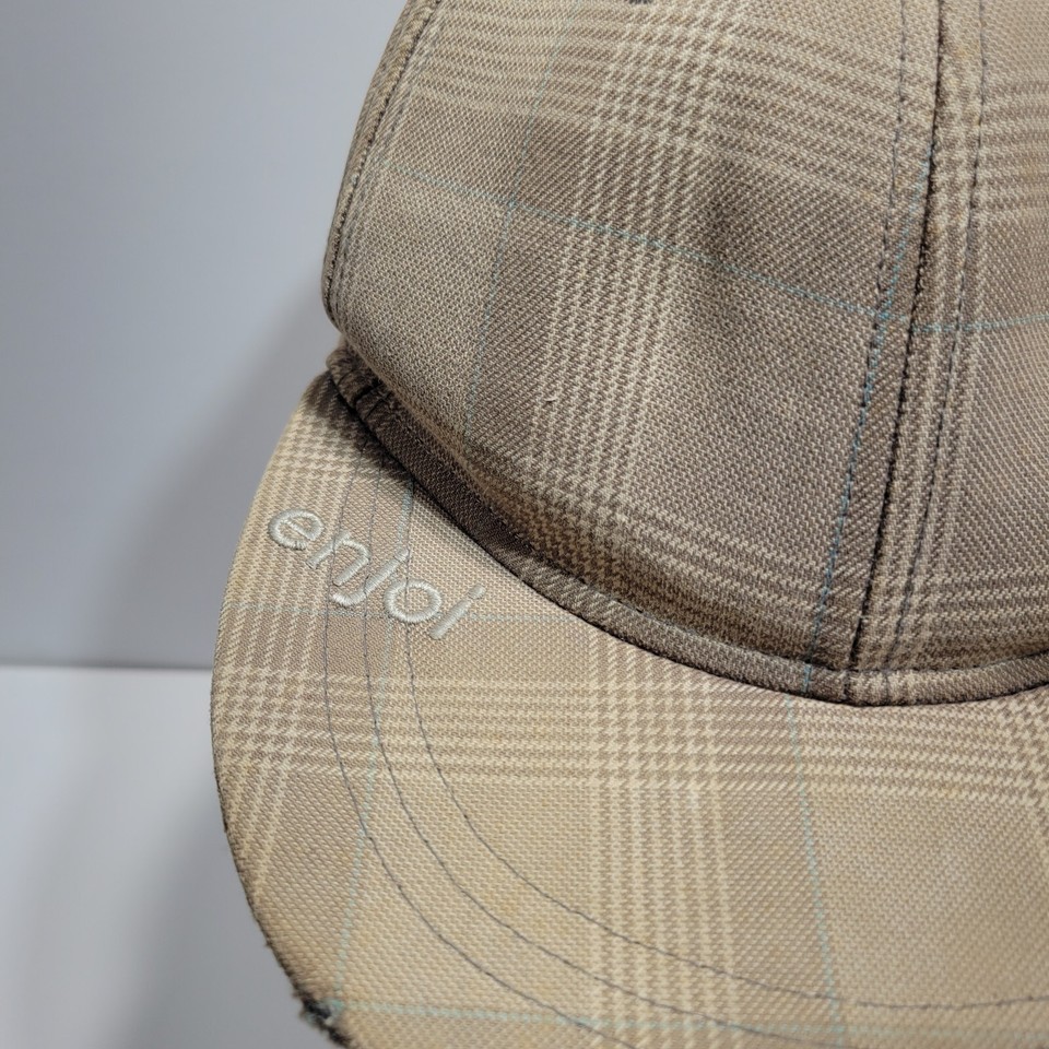Enjoi Skateboard Fitted Baseball Cap Hat Mens One Size Brown Plaid ...