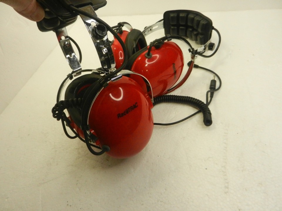 2X - RACING ELECTRONICS Race Trac RT Nascar Headphones Head Set Vintage ...