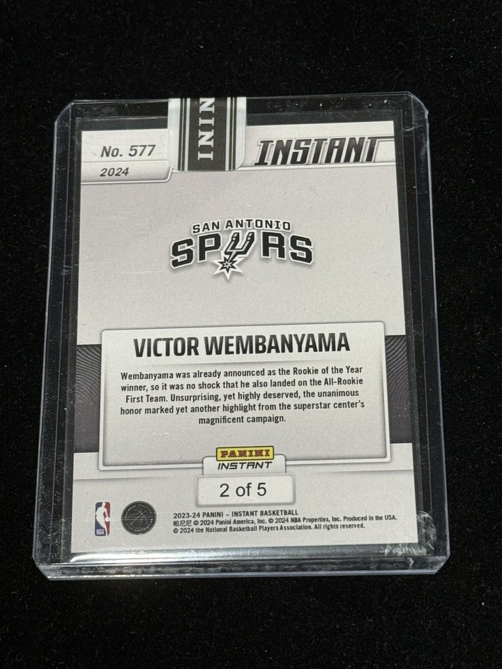 Victor Wembanyama Wemby All-Rookie First Team Card! RC 2/5 Limited ...