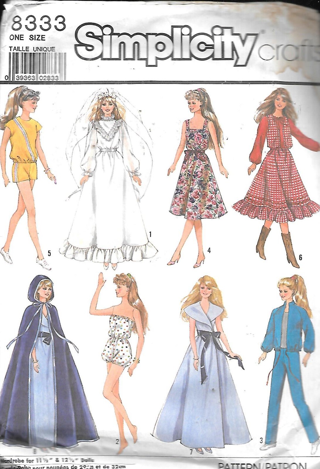 Simplicity #8333 Barbie Clothes - Fits 11 1/2” & 12” Dolls | eBay
