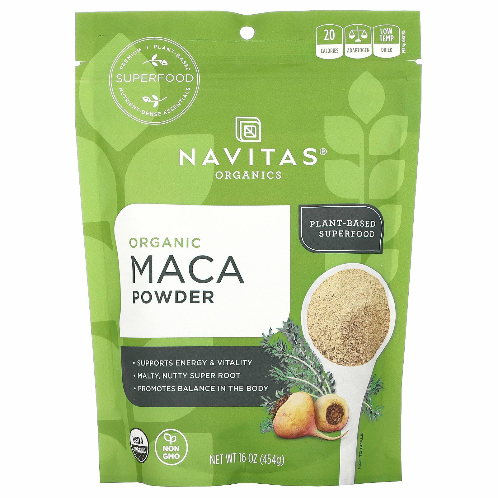 Navitas Organics Organic Maca Powder 16 oz 454 g B Corp, BPA-Free ...