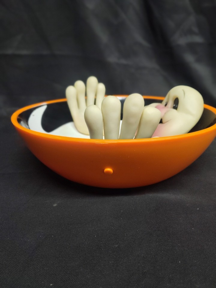 Gemmy Talking Ghost Candy Dish - Hands Move - Eyes Light Up Halloween ...