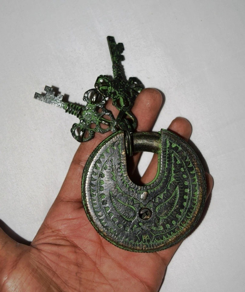 Double Elephant Door Padlock Brass Tribal Art Decorative Door Lock ...