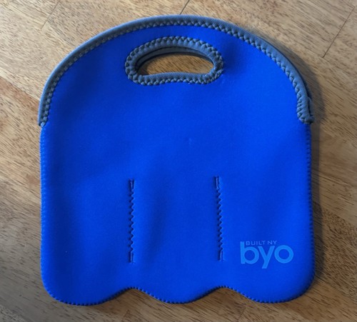 BUILT NY BYO BLUE NEOPRENE BOTTLE / CAN INSULATED CARRIER TOTE 6 PK NEW ...