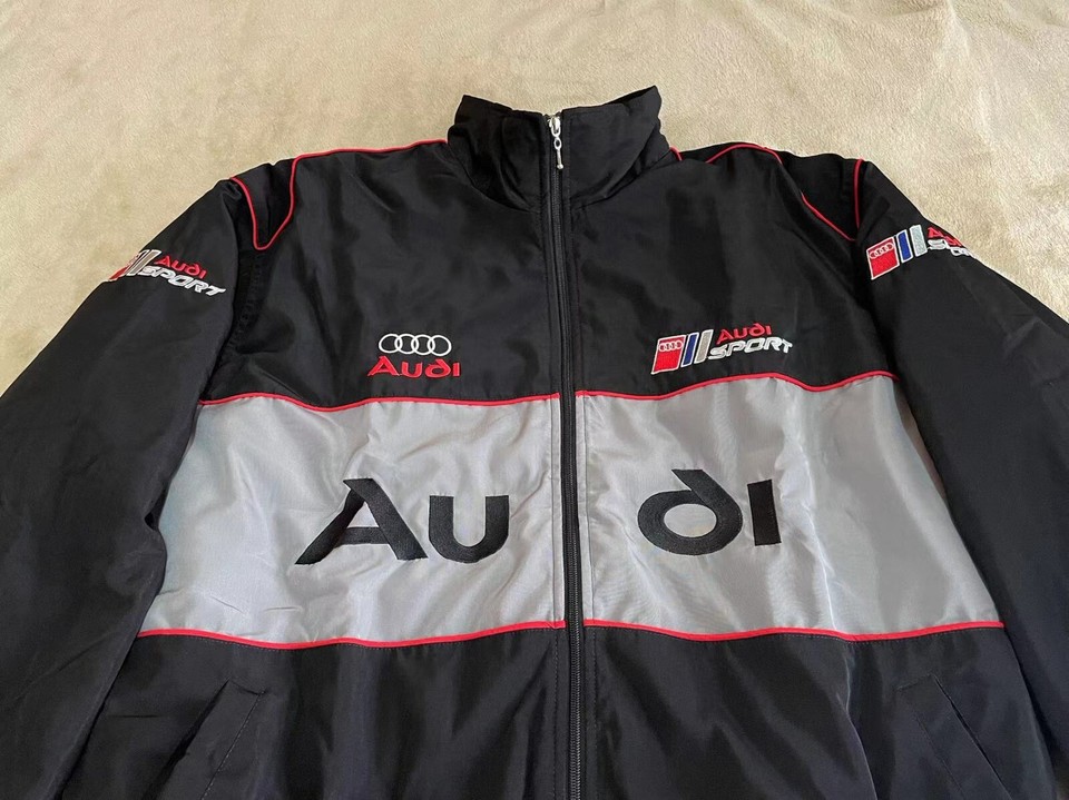 Unisex Adult F1 Racing Jacket, Audi Jacket Black,Ebroidered Cotton ...