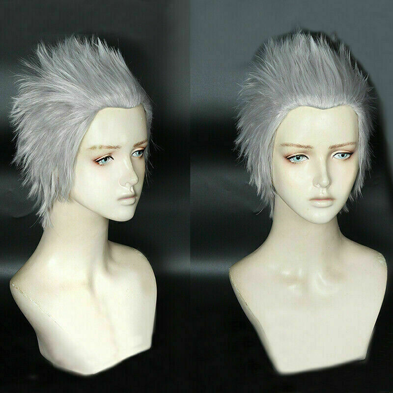 Game Devil May Cry 5 Vergil Short Silver Slicked-back Hair Cosplay Wig ...