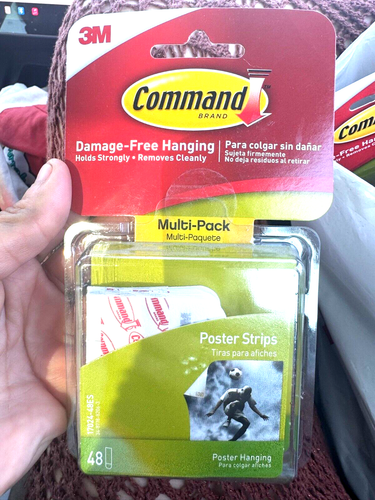 *3M Command Strips Multi-Pack 48 Poster Strips 17024 Holds Strong ...