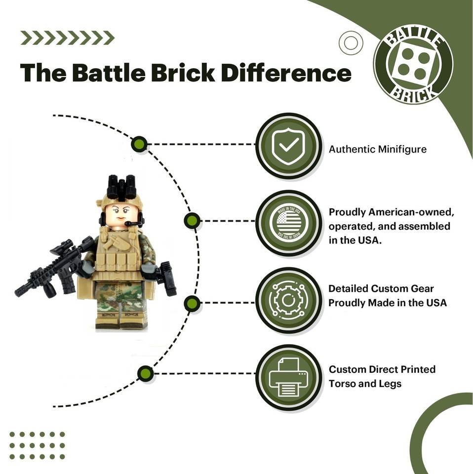 Battle Brick Season 1 Female Army Combat Soldier made w/real LEGO ...