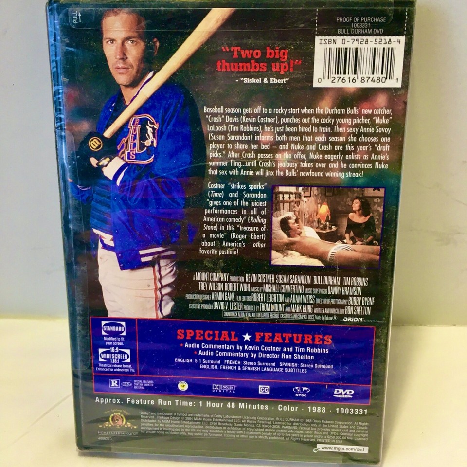 Vintage Bull Durham 1988 Baseball Classic DVD New Sealed | eBay
