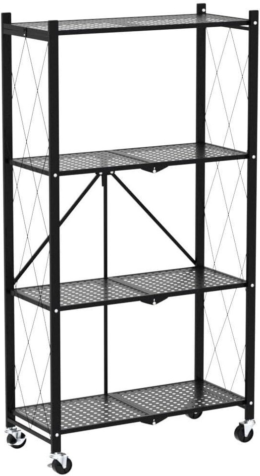 3-5 Tier Storage Shelvin Shelf Foldable Storage Shelf Wheels Garage ...