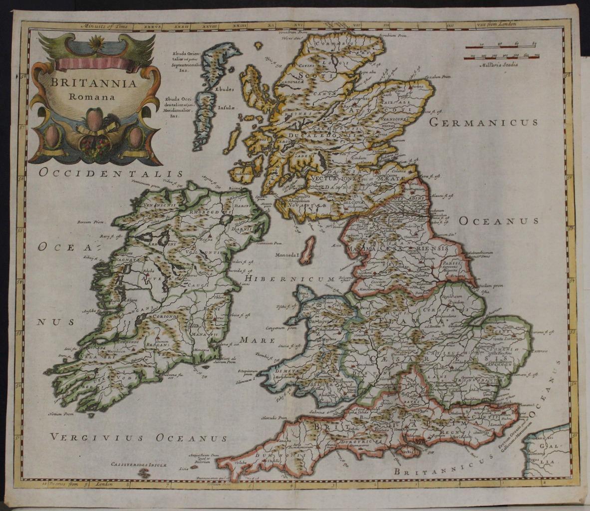 UNITED KINGDOM IRELAND UNDER THE ROMAN DOMINION 1722 MORDEN UNUSUAL ...