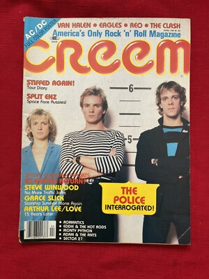 Creem Magazine VTG April 1981 Police Van Halen AC/DC poster Grace Slick ...