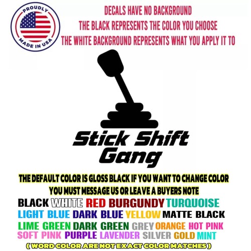 Car window decal truck outdoor sticker stick shift gang manuals gears ...