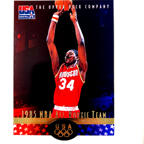 Hakeem Olajuwon 1996 Upper Deck USA Basketball Card #21 NBA Houston ...