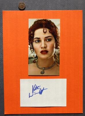 Titanic Movie Star Kate Winslet signed / autographed photo & card set ...