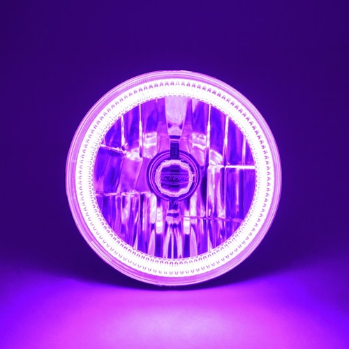 7" Purple COB LED Halo Angel Eye Headlights 6000K LED Light Bulb ...