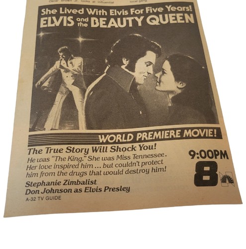 Vtg 1981 Elvis and the Beauty Queen TV Movie AD Don Johnson World ...