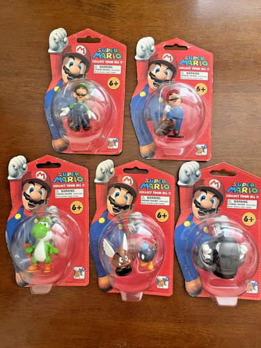 Super Mario Popco Figures Lot- Mario/Luigi/Bullet Bill/Yoshi/Paragoomba ...
