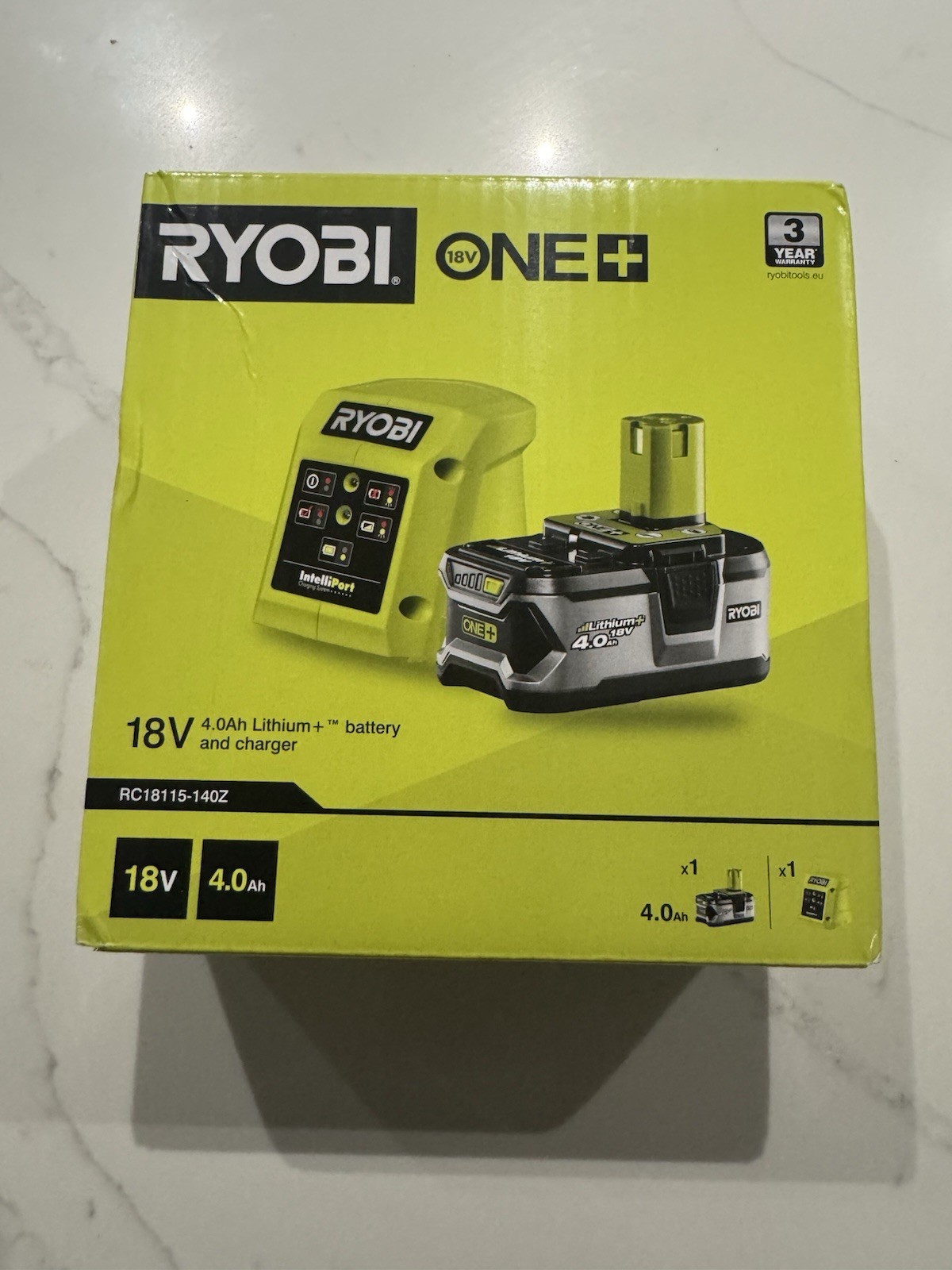Ryobi RC18115-140Z 18V ONE+ Lithium 1 x 4.0Ah Battery & 1.5A Charger ...