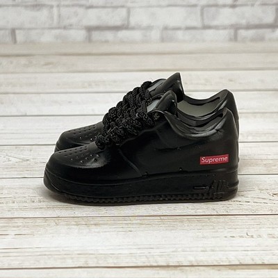 Nike Air Force 1 Supreme Black Miniature Sneakers Pair 1/6 Scale Action ...