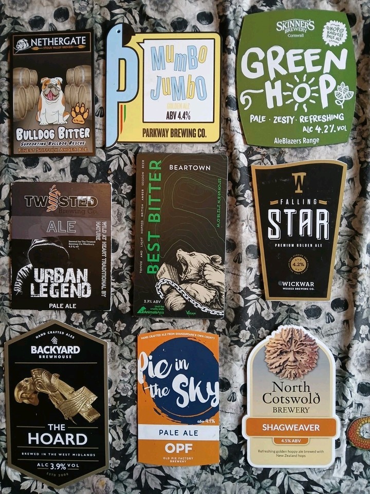 Beer pump clip job lot 20 badges - 20 different breweries cask real ale ...