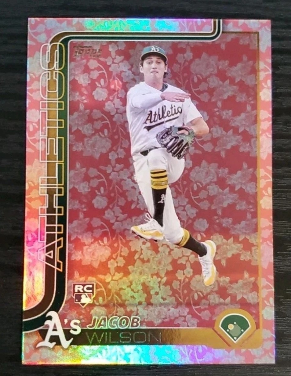 2025 Topps Series One Jacob Wilson Rookie Pink Flower Holo Refractor ...
