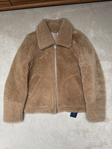 Gant Warm Khaki The Shearling Jacket Lamb Leather Lined Large | eBay UK