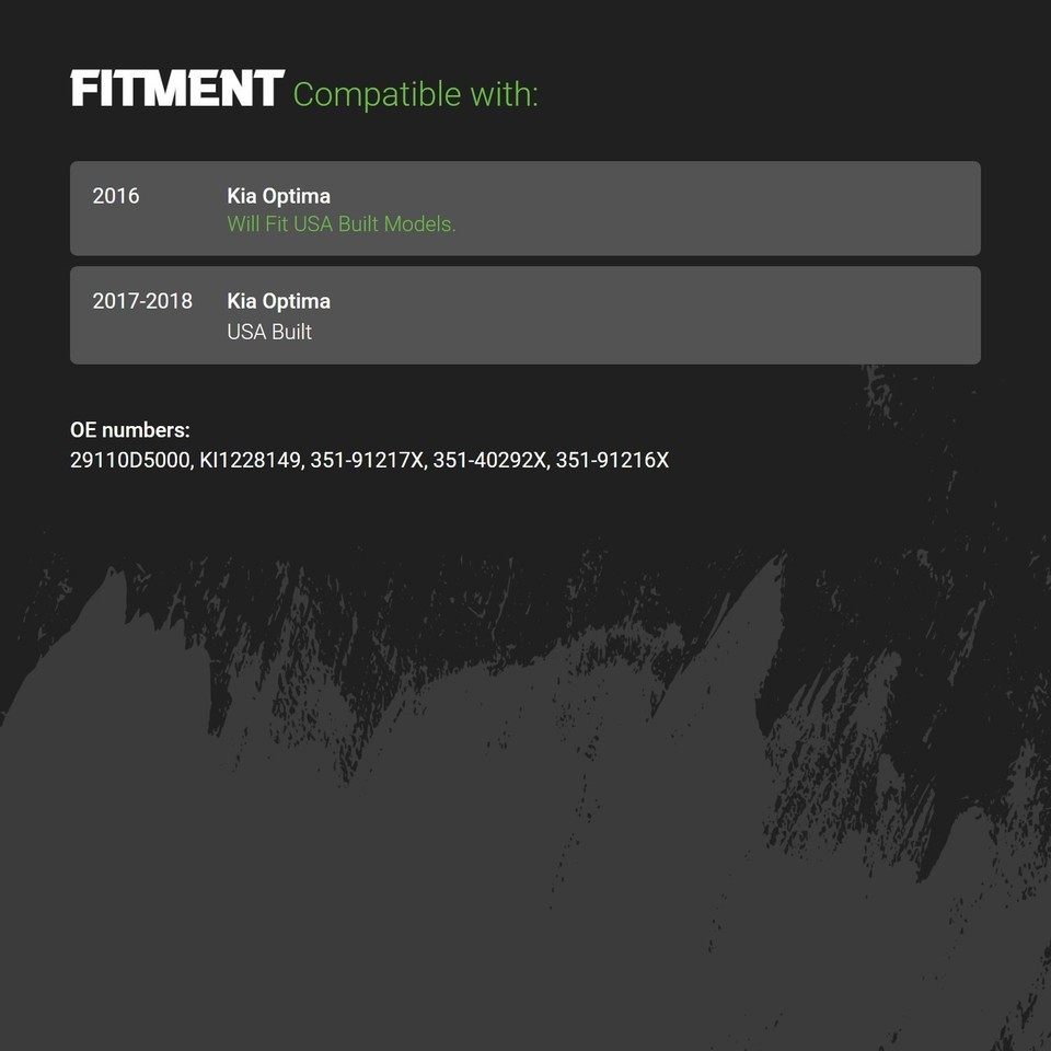 Bumper Splash Shield For Kia Optima 2016-2018 USA Built CAPA 29110D5000 ...