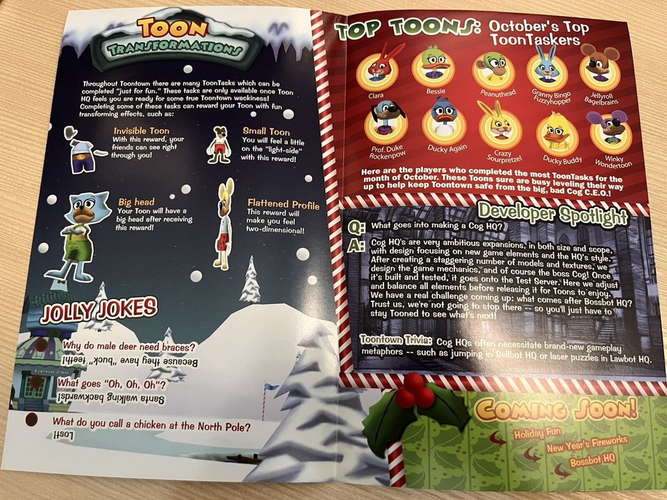 Disney Toontown Online Dec/Jan ‘08 NEWSLETTER - feat. Season Greetings ...